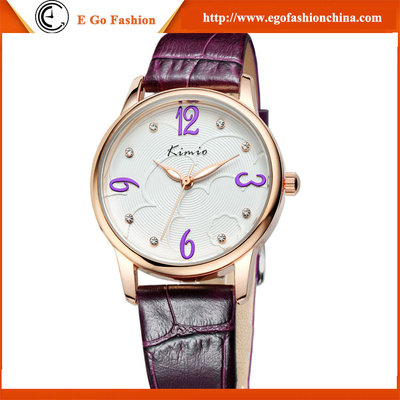KM10 Fashion Jewelry Wholesale Stainless Steel Watch Genuine Leather Watch Woman Dress