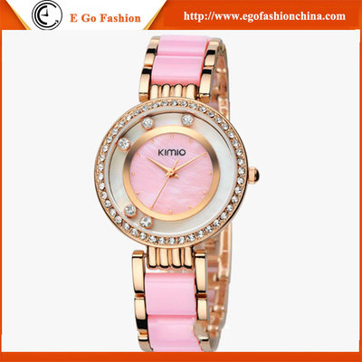 KM16 New Girl Fashion Women Gold Crystal Quartz Crystal Rhinestone Luxury Wrist Watch Hot