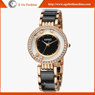 KM16 New Girl Fashion Women Gold Crystal Quartz Crystal Rhinestone Luxury Wrist Watch Hot