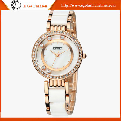 KM16 New Girl Fashion Women Gold Crystal Quartz Crystal Rhinestone Luxury Wrist Watch Hot