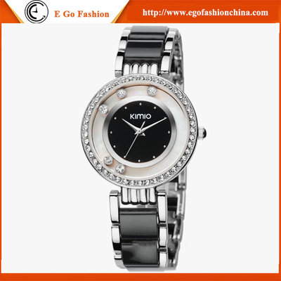 KM16 New Girl Fashion Women Gold Crystal Quartz Crystal Rhinestone Luxury Wrist Watch Hot