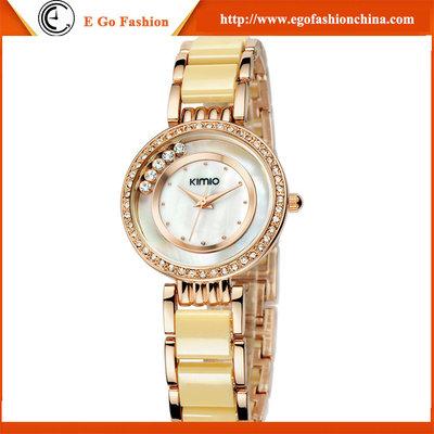 KM16 New Girl Fashion Women Gold Crystal Quartz Crystal Rhinestone Luxury Wrist Watch Hot