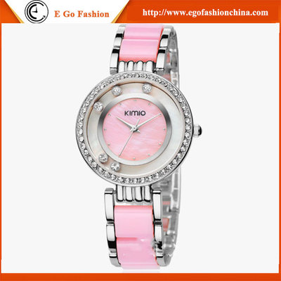 KM16 New Girl Fashion Women Gold Crystal Quartz Crystal Rhinestone Luxury Wrist Watch Hot