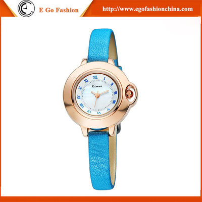 KM17 Cnady Color Kimio Sports Watch Unisex Girls Boys Stainless Steel Back Leather Watch