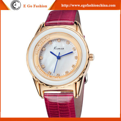 KM27 Candy Color Rose Gold Watches Unisex Sports Watch Genuine Leather Watch Quartz Watch