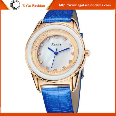 KM27 Candy Color Rose Gold Watches Unisex Sports Watch Genuine Leather Watch Quartz Watch