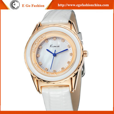 KM27 Candy Color Rose Gold Watches Unisex Sports Watch Genuine Leather Watch Quartz Watch