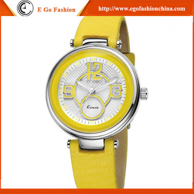 KM28 Blue Orange Pink Lady Watch PU Leather Original KIMIO Woman Watches Gift Wristwatch