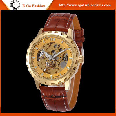 SH03 Genuine Leather Strap Business Man Watch Hollow Out SHENHUA Mechanical Watches Man