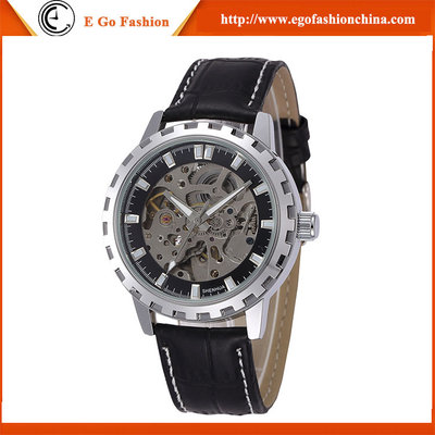 SH03 Genuine Leather Strap Business Man Watch Hollow Out SHENHUA Mechanical Watches Man