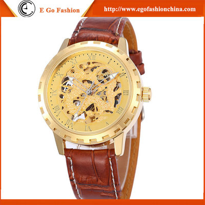 SH06 SHENHUA Luxury Leather Automatic Mechanical Skeleton Men Sport Wrist Watch Man Watch