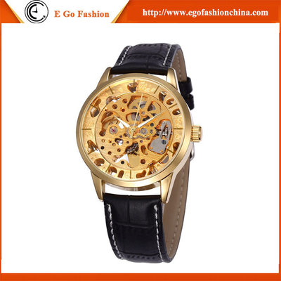 SH25 Full Gold Watch Luxury Dress Watches Hollow Out Mechanical Watches Man SHENHUA Watch