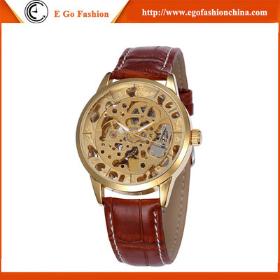 SH25 Full Gold Watch Luxury Dress Watches Hollow Out Mechanical Watches Man SHENHUA Watch