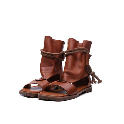S003 Factory exchange  summer new fashion all-match women's boots leather handmade flat women's shoes wholesale proce