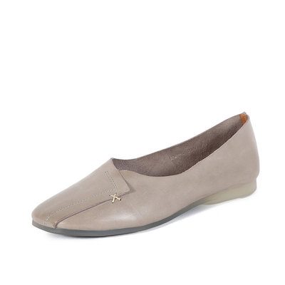 S008 2020 new spring and autumn fashion single shoes square toe mules soft and breathable leather women's shoes