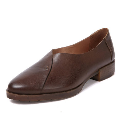 S024 New original first layer cowhide single shoes women casual retro leather shoes