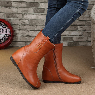 S027 Handmade original middle tube retro warm women's boots leather women's boots brand foreign trade original single