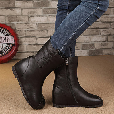 S027 Handmade original middle tube retro warm women's boots leather women's boots brand foreign trade original single