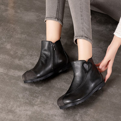 S079 Martin boots women short boots retro handmade leather fashion flat leather boots women