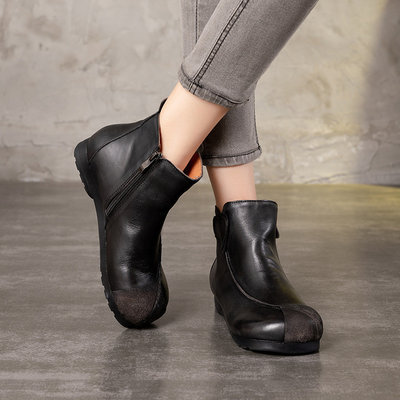 S079 Martin boots women short boots retro handmade leather fashion flat leather boots women