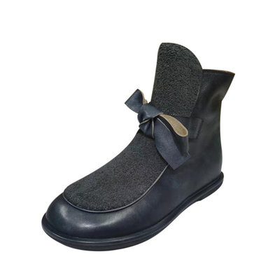 S087 New Martin boots retro leather handmade bowknot fashion flat ladies short boots