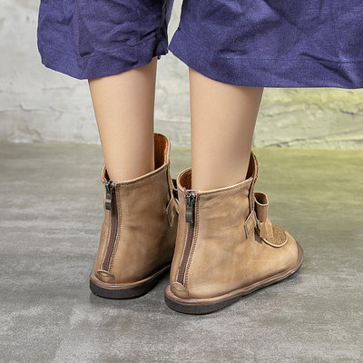 S087 New Martin boots retro leather handmade bowknot fashion flat ladies short boots