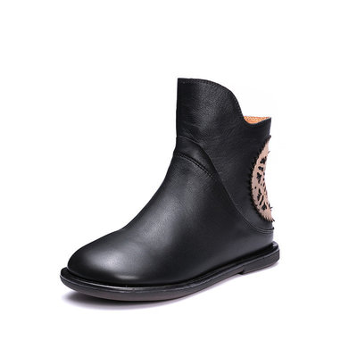 S090 Autumn and winter hot style Martin boots retro handmade leather women's shoes fashion casual flat-bottomed women's