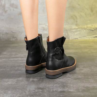 S092 2020 autumn and winter new Martin boots retro ethnic leather handmade fashion flat ladies short boots