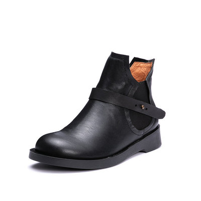 S099 Fall/winter new retro top layer cowhide short tube Martin boots flat bottom fashion leather women's short boots fac
