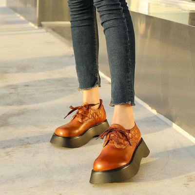 S117 Huizu beautiful women shoes autumn 2020 new front style lace women's shoes autumn fashion British style women's
