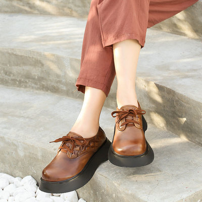 S117 Huizu beautiful women shoes autumn 2020 new front style lace women's shoes autumn fashion British style women's