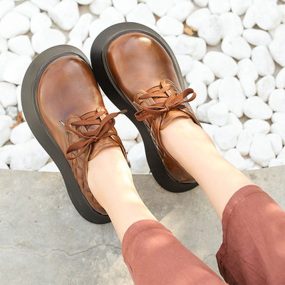 S117 Huizu beautiful women shoes autumn 2020 new front style lace women's shoes autumn fashion British style women's