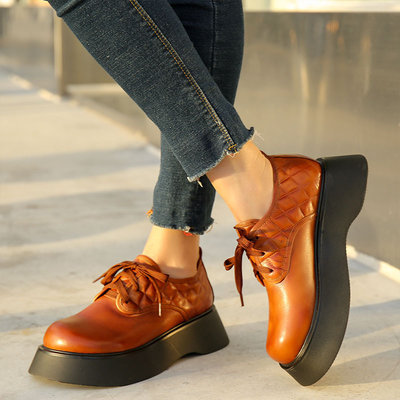 S117 Huizu beautiful women shoes autumn 2020 new front style lace women's shoes autumn fashion British style women's