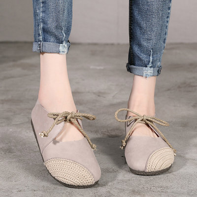 S129 2020 Mori women lace small fresh leather women's shoes factory direct sales retro ethnic style handmade single shoe