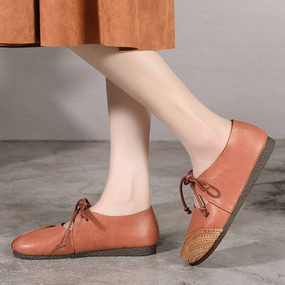 S129 2020 Mori women lace small fresh leather women's shoes factory direct sales retro ethnic style handmade single shoe
