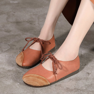 S129 2020 Mori women lace small fresh leather women's shoes factory direct sales retro ethnic style handmade single shoe