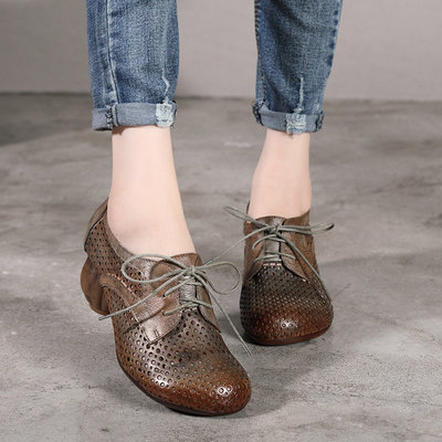 S130 2020 spring style literary fan small leather shoes women's shoes spring and summer forest simple high-heeled retro