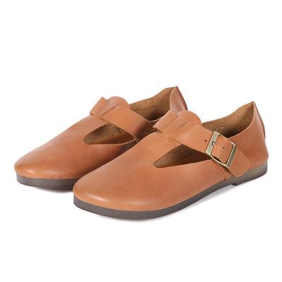 S133 2020 manufacturers simple temperament fashion women's shoes spring and autumn pure color metal buckle leather handm