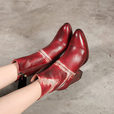 S186 Factory leather handmade simple literary forest women's shoes round toe flat comfortable leather autumn and winter