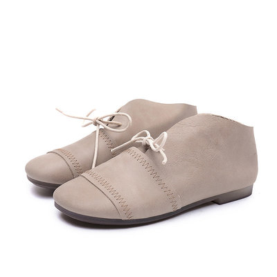 S191Manufacturer British style simple literary flat sole shoes round toe leather comfortable Sen women's shoes wholesale
