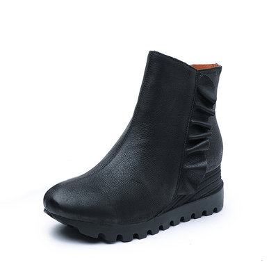 S207 Factory leather women's boots ethnic style flat ankle boots literary simple and versatile handmade boots winter wom