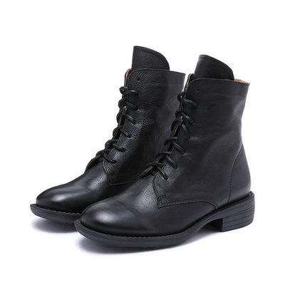 S208 Manufacturers autumn and winter warm velvet thick handmade leather boots fashion classic all-match Martin boots sho