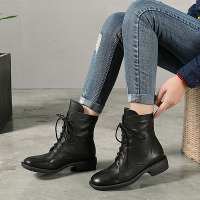 S208 Manufacturers autumn and winter warm velvet thick handmade leather boots fashion classic all-match Martin boots sho