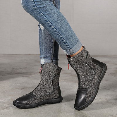 S210 Simple fashion all-match boots Mori leather mid-tube women's boots Guangzhou women's shoes wholesale