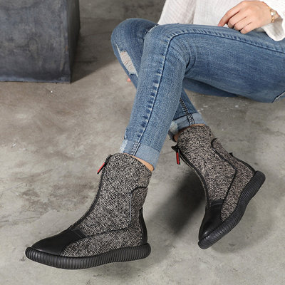 S210 Simple fashion all-match boots Mori leather mid-tube women's boots Guangzhou women's shoes wholesale