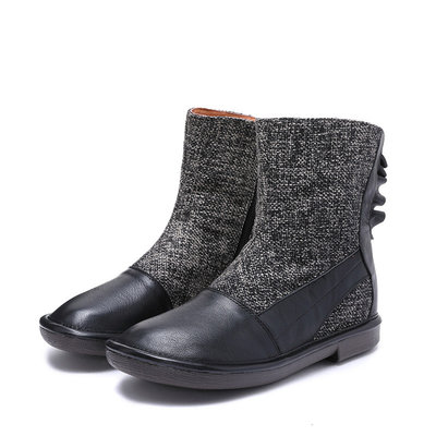 S213 Simple forest flat comfortable four seasons women's boots cotton and linen natural fashion all-match handmade women