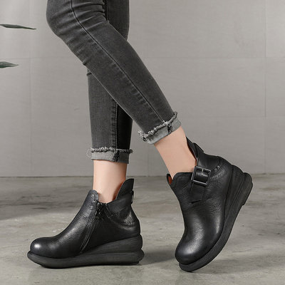 S235 Factory retro thick-soled leather heightened short boots Martin boots women fashion boots women shoes