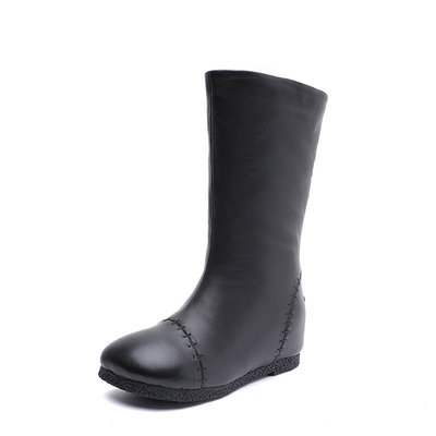 S237 Warm genuine leather handmade women's shoes thickened woolen cotton shoes fashion long tube women's boots batch
