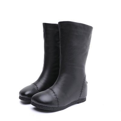S237 Warm genuine leather handmade women's shoes thickened woolen cotton shoes fashion long tube women's boots batch
