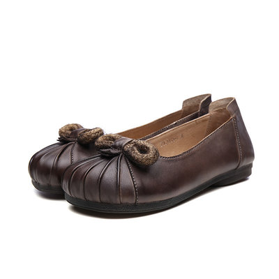 S242 Spring models manufacturers handmade leather fashion simple and versatile velcro women's shoes round head comfortab